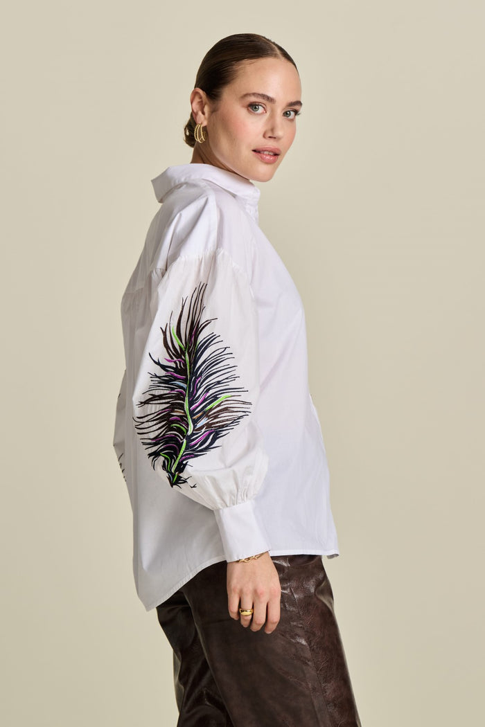 POM Amsterdam Blouse Maxime Feather White